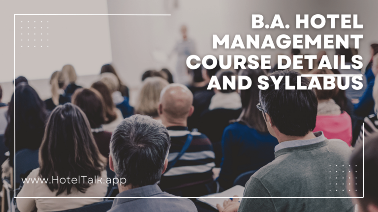 B.A. Hotel Management Course Details and Syllabus - HotelTalk - For Hoteliers | Guests | Hotel ...
