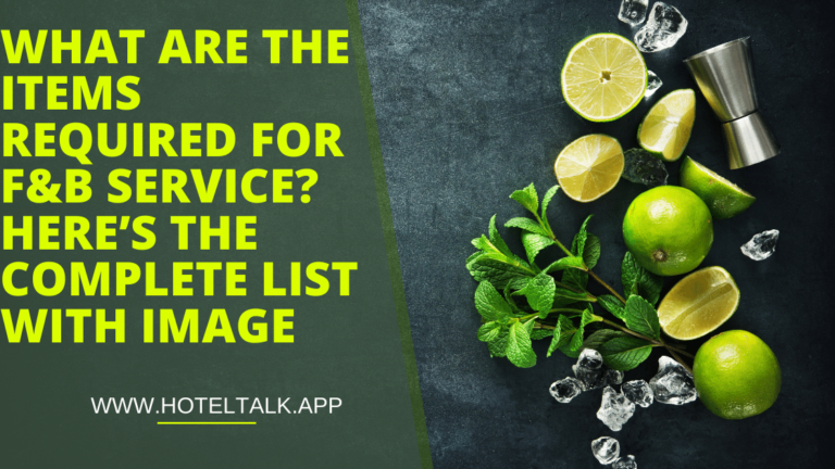 What are the Items Required for F&B Service? Here’s The Complete List ...
